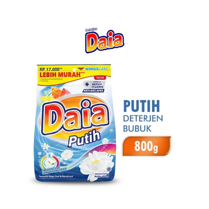Jual DAIA Powder Detergen Bag - Putih 800 gr | Shopee Indonesia