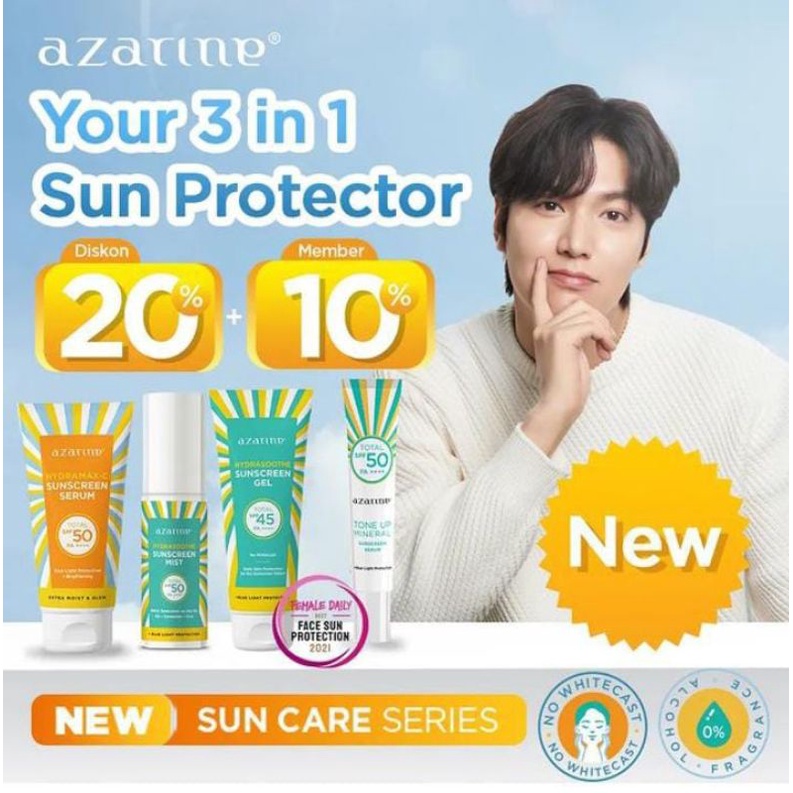 Jual Azarine sunscreen gel spf 45 50ml ORI full size,sunscren serum spf ...