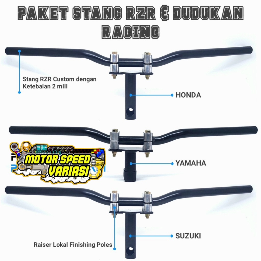 Jual STANG STIR RZR PLUS DUDUKAN STANG RACING ROAD RACE UNIVERSAL MOTOR ...