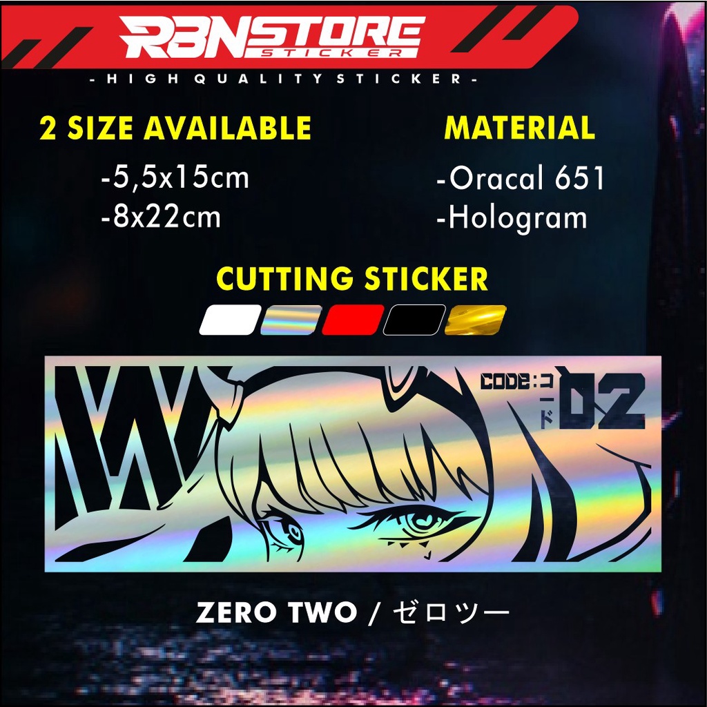 Jual STIKER ANIME ZERO TWO DARLING UNTUK MOTOR DAN MOBIL CUTTING ...