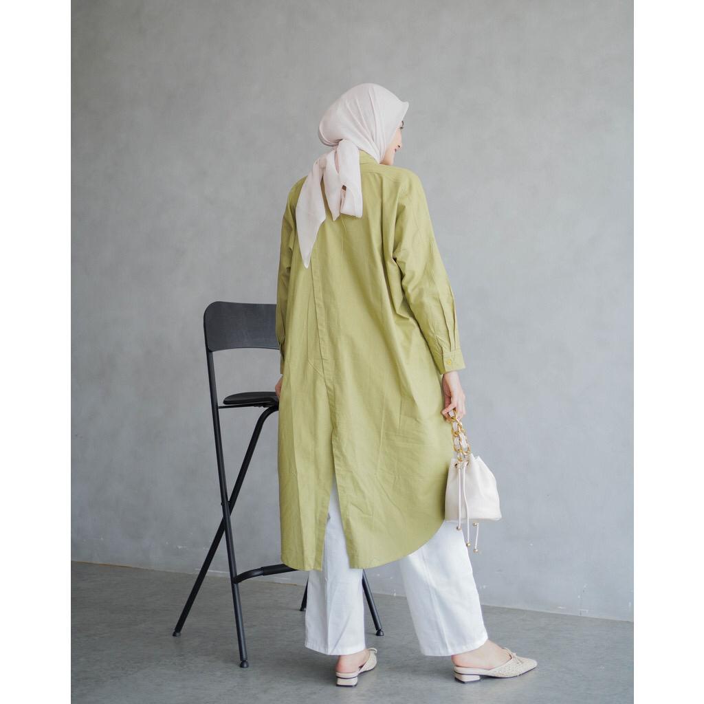 Jual Kemeja Wanita Linen Dwyne Tunik Linen Wanita | Shopee Indonesia