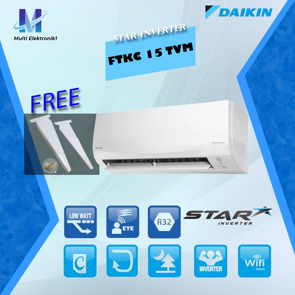 Jual AC DAIKIN 1/2 pk DAIKIN FTKC 15 STAR INVERTER STKC 0.5 pk | Shopee ...