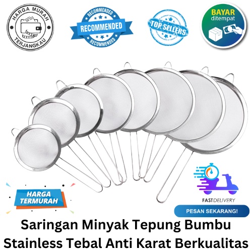 Jual [BISA COD] PROMO Saringan Minyak Tepung Bumbu Stainless Tebal Anti ...