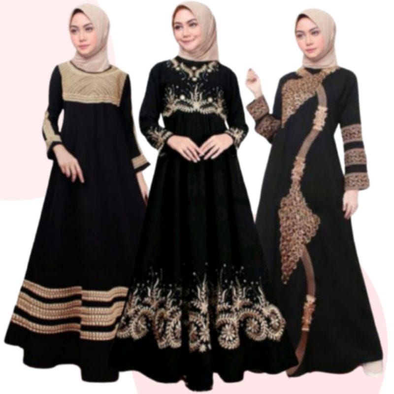 Jual abaya hitam gamis syari bordir arab saudi elegan model terbaru ...
