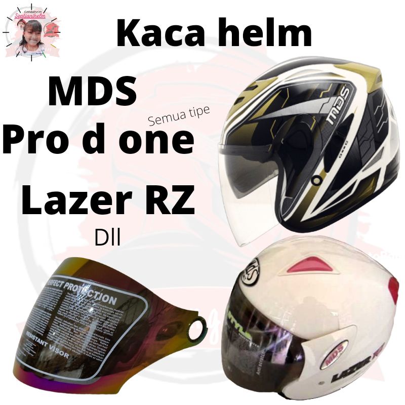 Jual kaca helm MDS pro d one MDS lezer Rz half face pelangi smoke ...