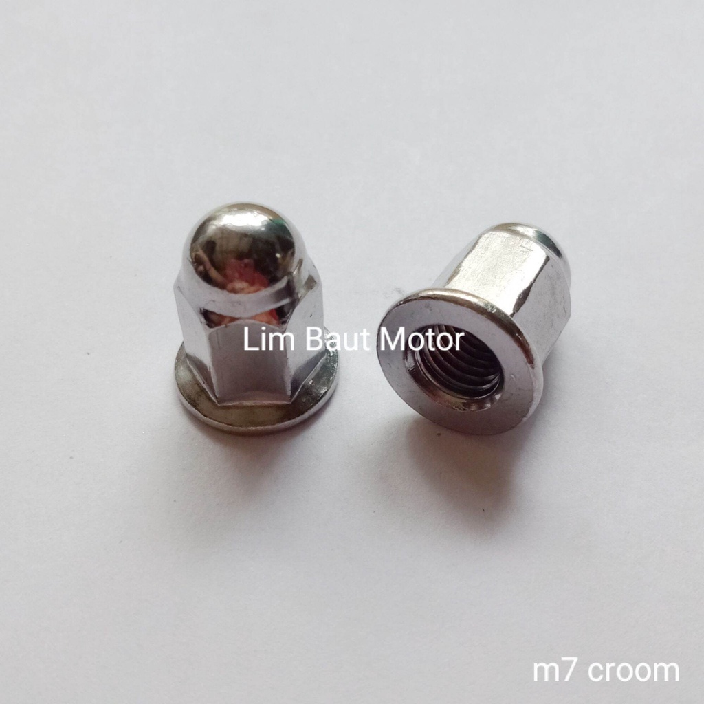 Jual Lim Baut Motor mur topi tinggi baut 11 / 7mm croom ( 5 biji ...