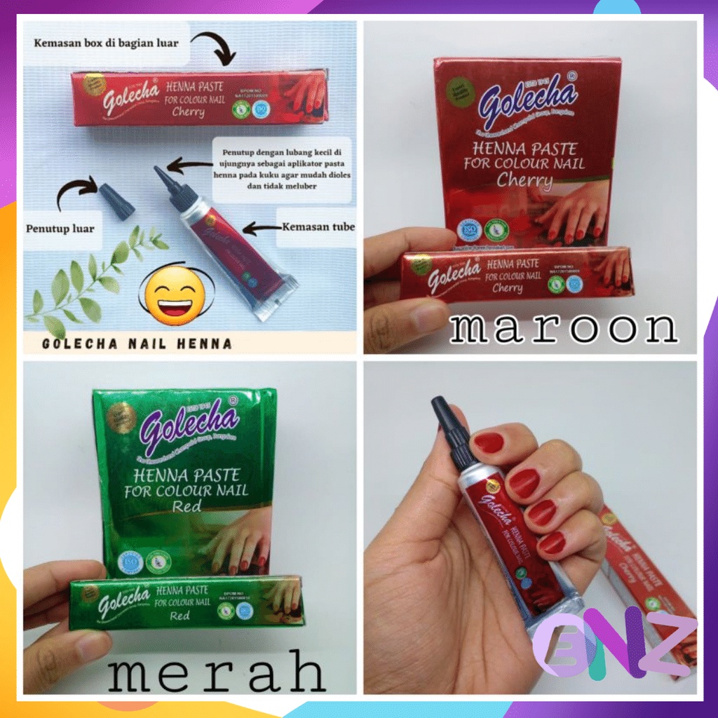 Jual ENZ ® PACAR KUKU KUTEK HALAL GOLECHA NEHA HENA TANGAN PACAR KUKU ...