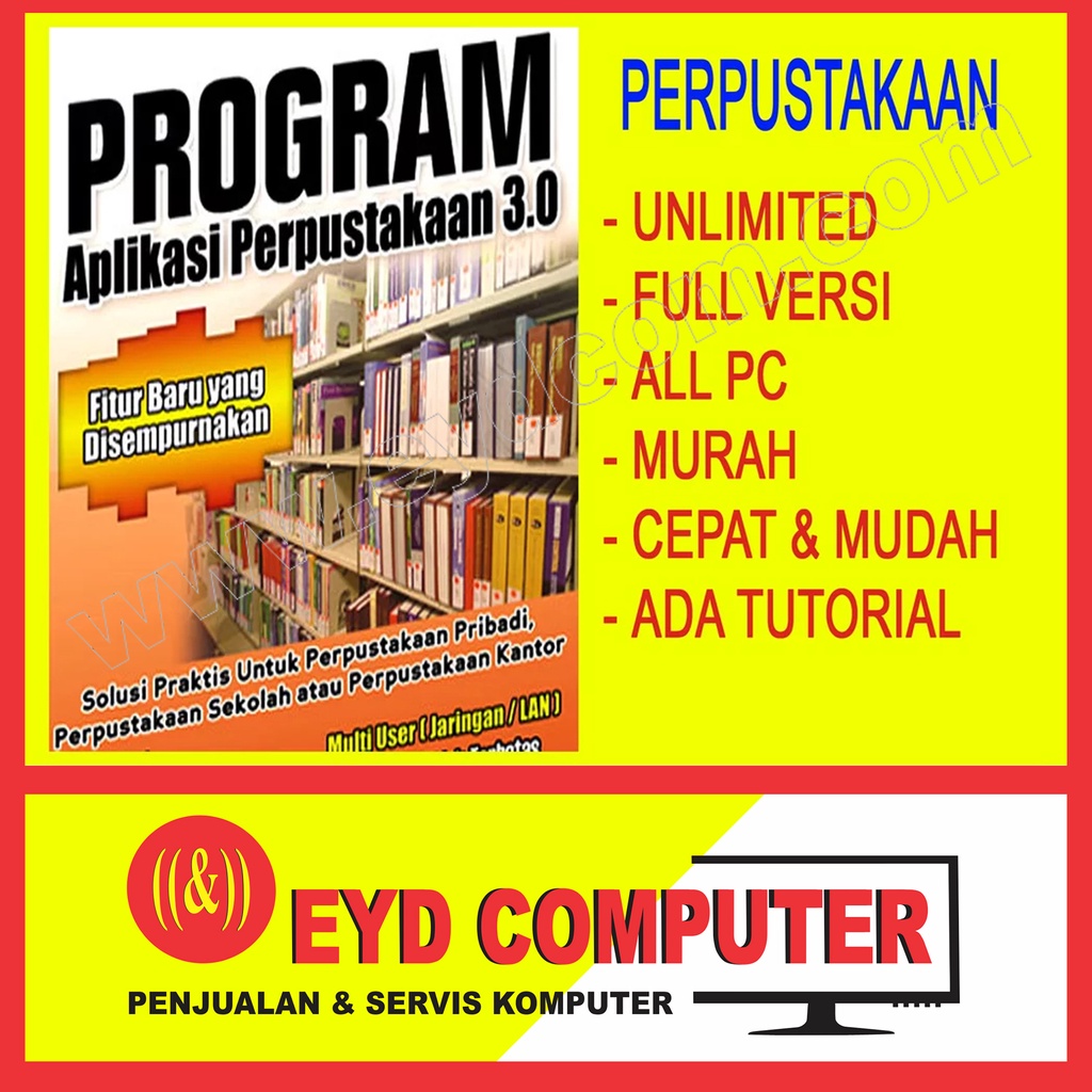 Jual PROGRAM PERPUSTAKAAN ALL PC FULL VERSION BANYAK PC APLIKASI DAFTAR ...