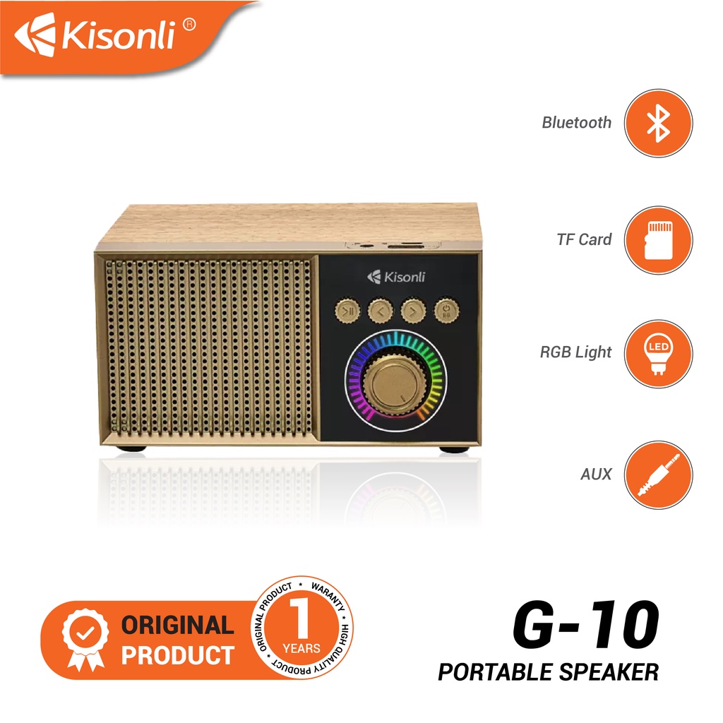 Jual KISONLI - Speaker Bluetooth Portable Retro Klasik - G10 | Shopee ...