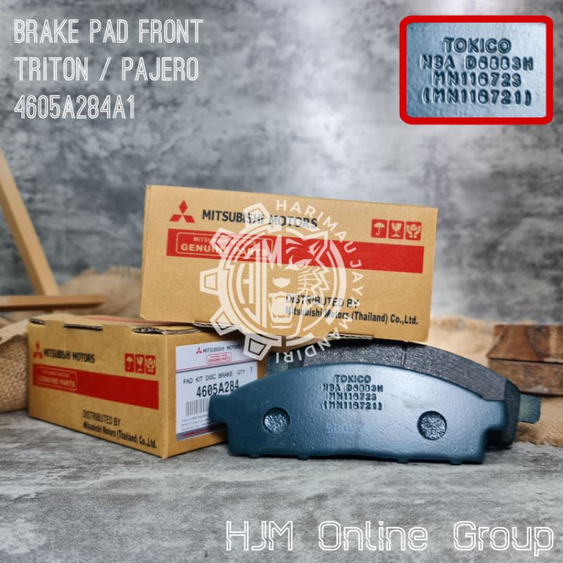 Jual BRAKE DISC PAD - KAMPAS REM DEPAN PAJERO SPORT / TRITON | Shopee ...