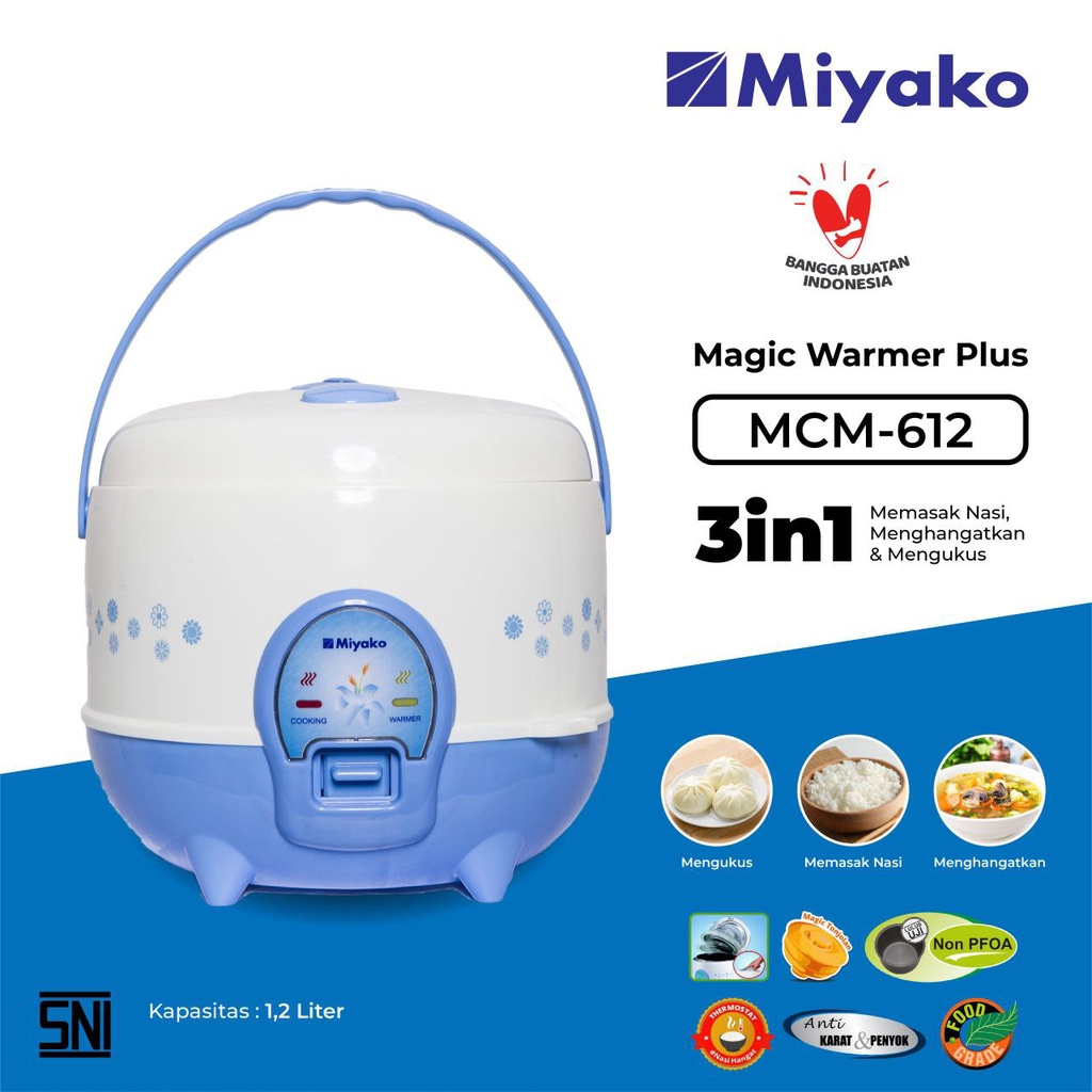 Jual Magic com Penanak Nasi Miyako MCM-612 1.2 Liter | Shopee Indonesia