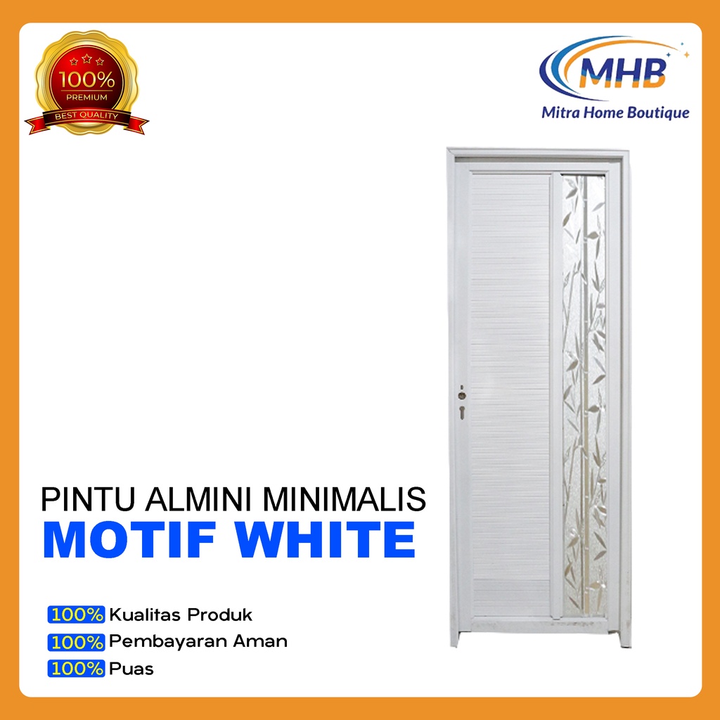 Jual PINTU ALMINI MINIMALIS MOTIF WHITE | Shopee Indonesia