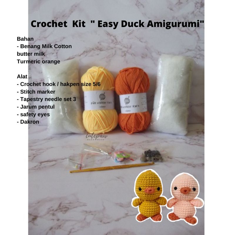 Jual Crochet kit EASY DUCK AMIGURUMI - free tutorial | Belajar bikin ...