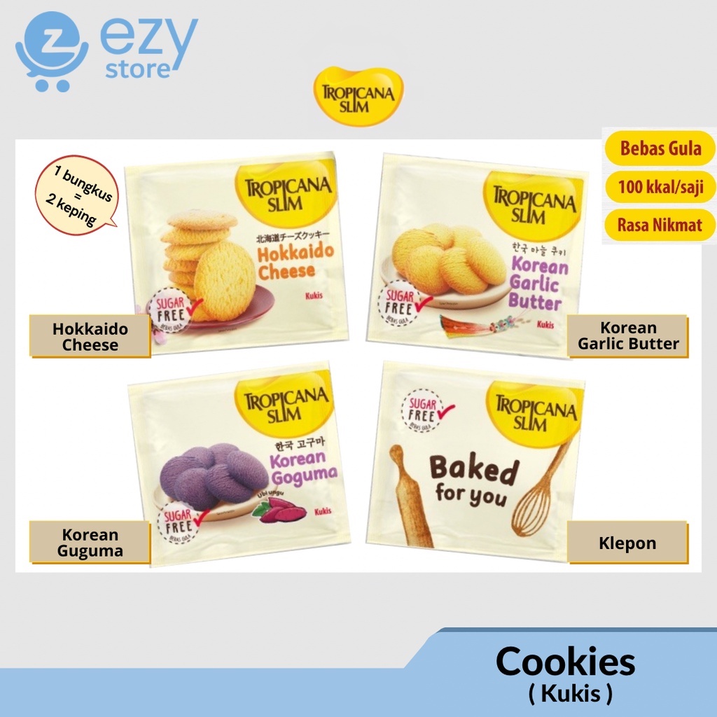 Jual Tropicana Slim Cookies Sachet Satuan Ecer 20 gram / Snack Biskuit ...