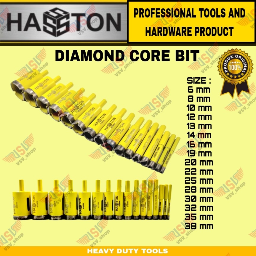 Jual HASSTON Mata Bor Granite Keramik Marmer Batu Beton Diamond Core ...