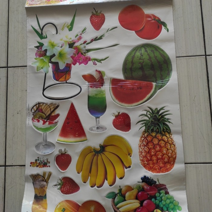 Jual Bagus Wall Sticker Dinding Buah Buahan Fruits Jumbo Ukuran 60X90 ...
