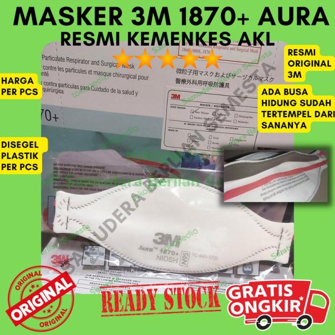 Jual Masker N95 Tipe 1870+ Aura Original UK Medis Resmi 20 pcs per box ...