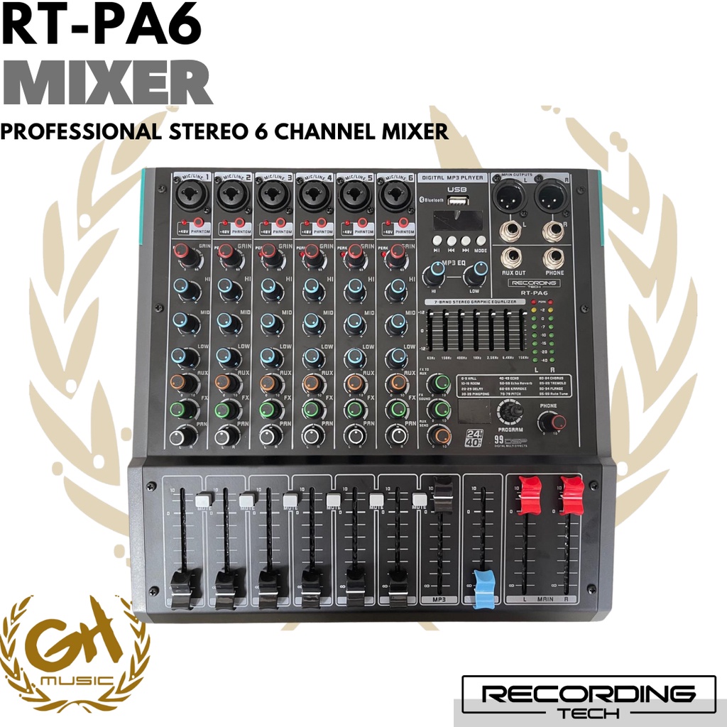 Jual Recording Tech RT-PA6 Professional Stereo Mixer | RT PA 6 - RT PA6 ...