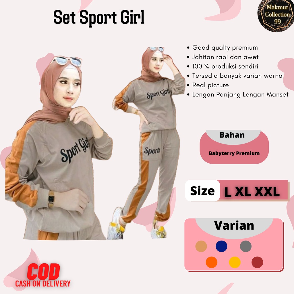 Jual Setelan Wanita Kekinian Set Sport Girl Jumbo Set Olah Raga Wanita ...