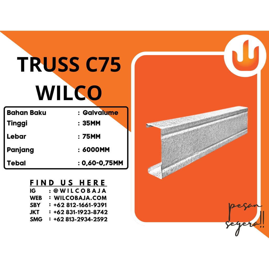 Jual WILCO BAJA RINGAN - TRUSS C75 GALVALUM | Shopee Indonesia