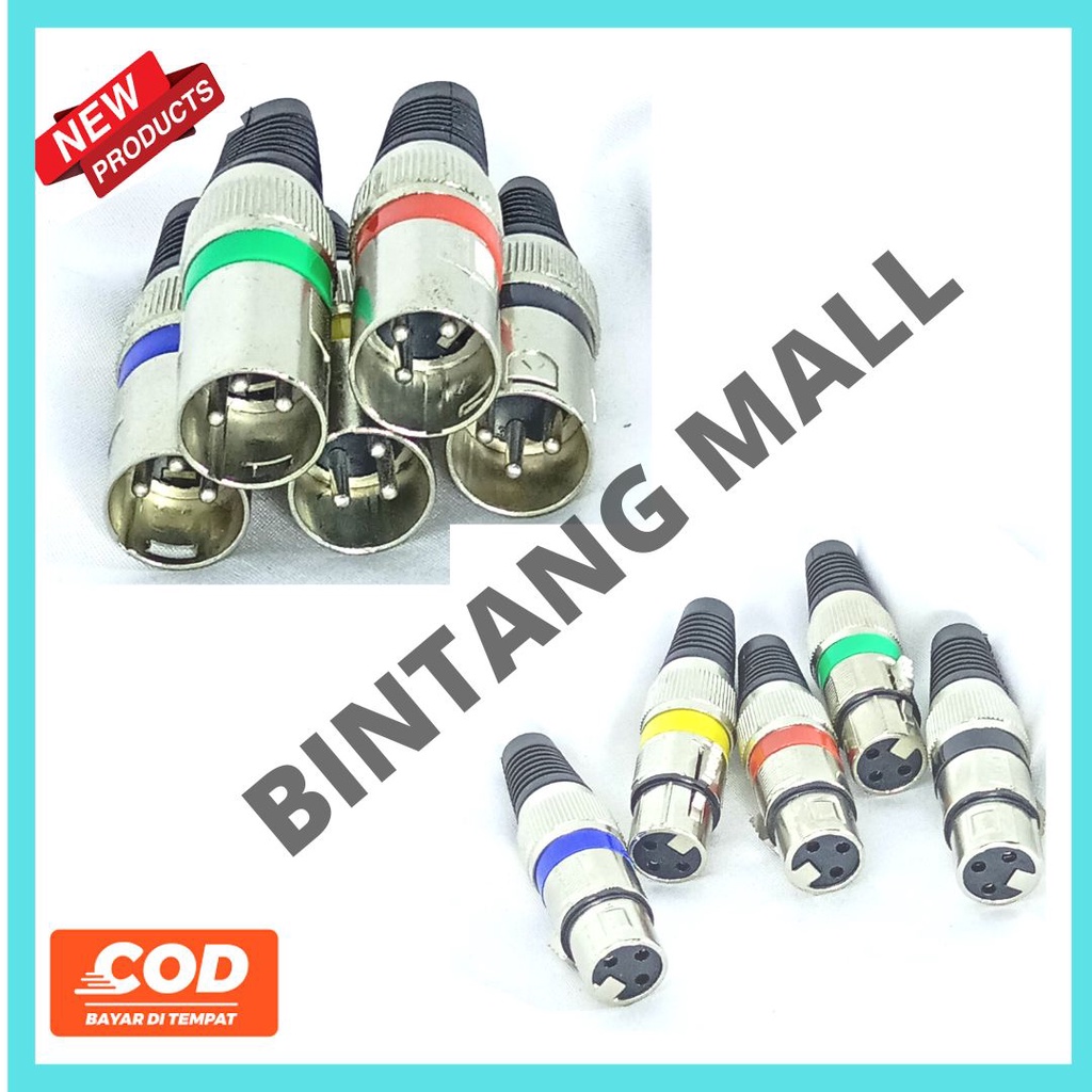 Jual JEK JACK MIC CANON CANARE MALE/FEMALE 3 PIN MUDAH DI SOLDER/JEK ...