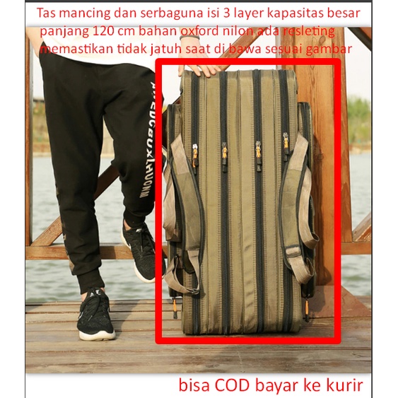Jual Tas mancing dan serbaguna isi 3 layer kapasitas besar panjang 120 ...