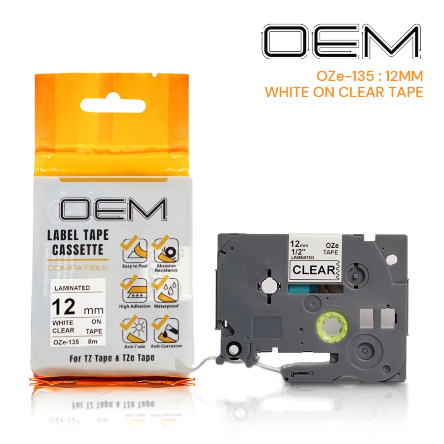 Jual OEM LABEL TAPE 12mm x 8m SPECIAL COLOR FOR USE ON BROTHER PTOUCH ...