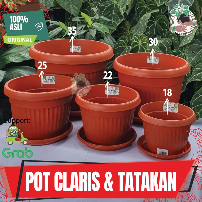 Jual Pot Claris & Tatakan Pot Tanaman Hias Plastik Cantik Untuk Tanaman ...