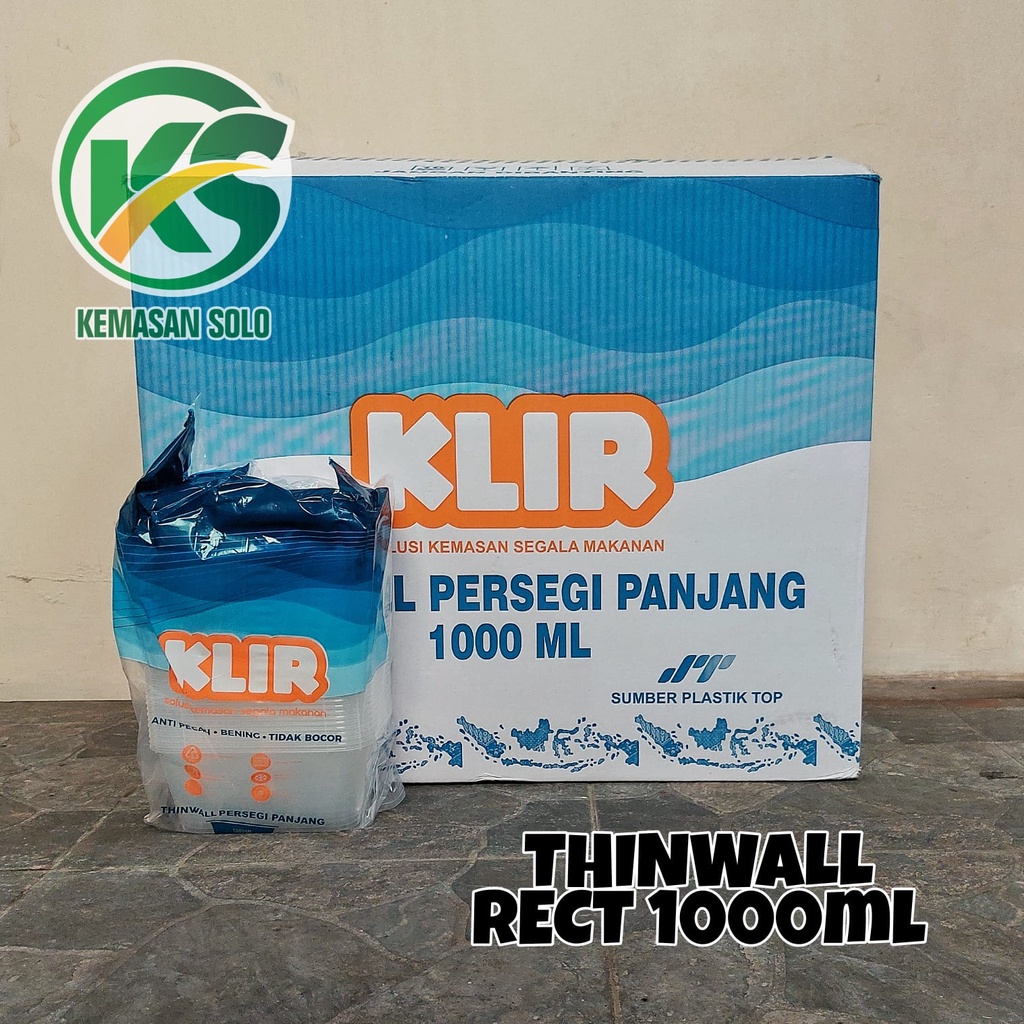 Jual Thinwall rectangle 1.000ml persegi panjang 1.000 ml KLIR (DUS ...