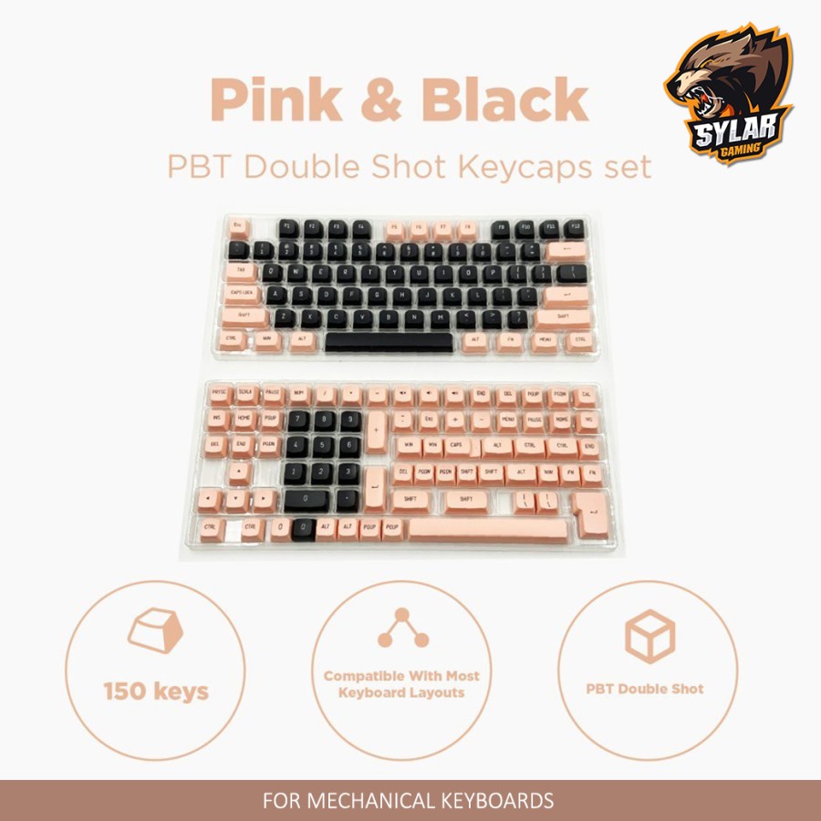 Jual VortexSeries Pink Black PBT Keycaps 150 set CSA Profile | Shopee ...