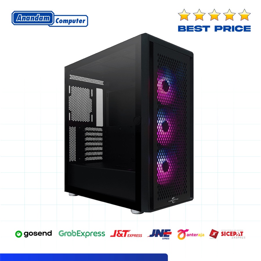 Jual CUBE GAMING STALLA BLACK - ATX - Vertical GPU Support Gaming Case ...