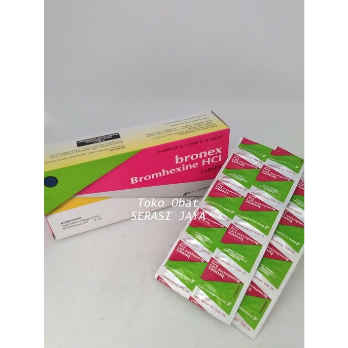 Jual Bronex Bromhexine HCl 8mg Box 10 Strip Batuk Pengencer Dahak | Shopee Indonesia