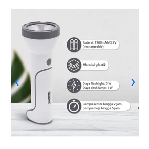 Jual SENTER 2in1 POWERLITE SEKALIGUS LAMPU MEJA 10 JAM RECHARGEABLE ...
