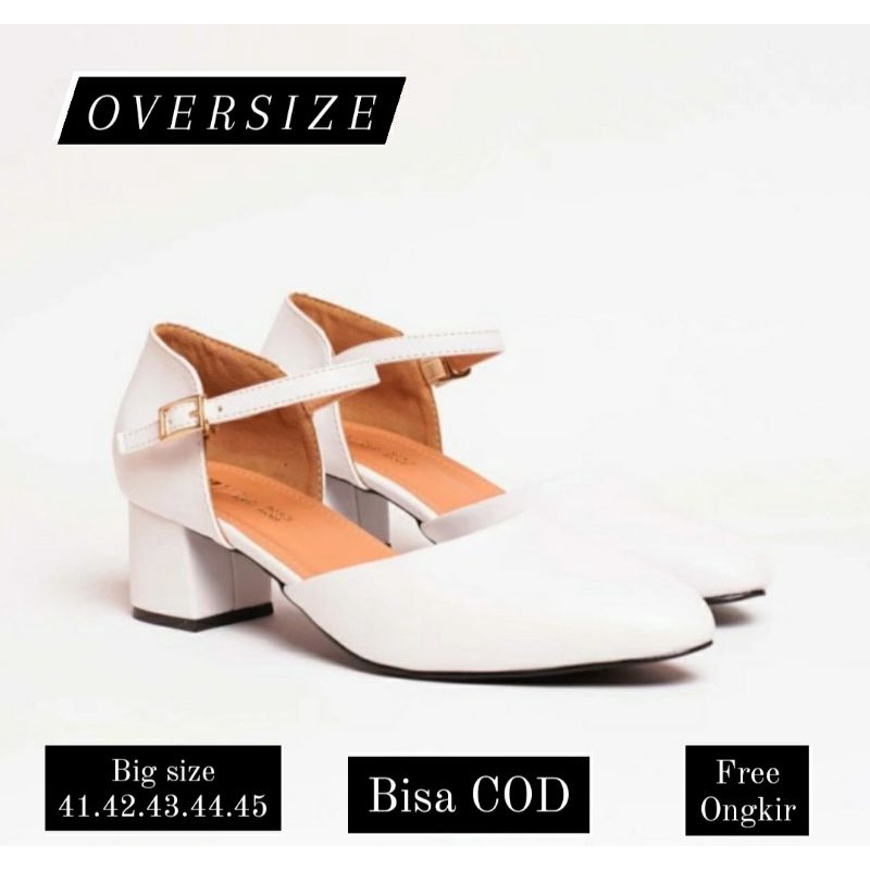 Jual Sepatu Heels Mules Wanita Ukuran Besar 41.45 Heels Sepatu Kerja V ...