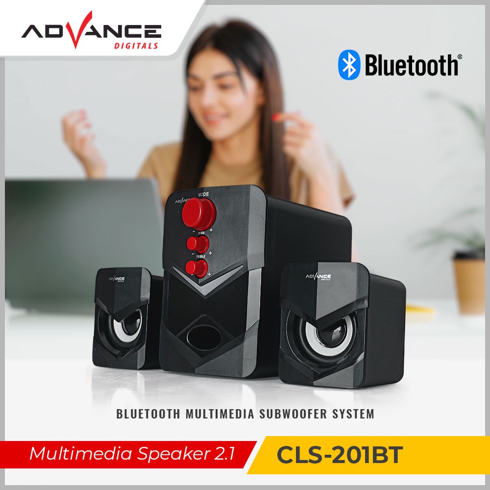 Jual Advance CLS-201BT Speaker Mutimedia Bluetooth Treble Bass Adjustable Speaker Komputer ...