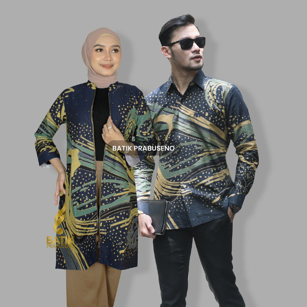 Jual PAMUNGKAS Batik couple Hem Baju Kemeja Batik Pria Wanita Lengan ...