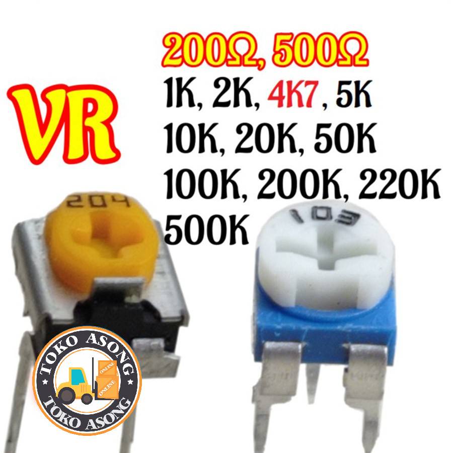 Jual VR 1k 2k 5k 10k 50k 100k 200k 220k 200 500 ohm variable resistor ...