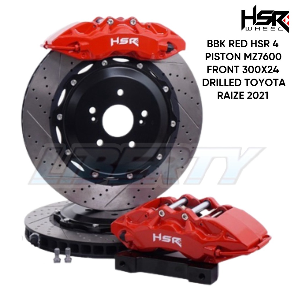 Jual BBK RED HSR 4 PISTON MZ9200 FRONT 330X28 DRILLED TOYOTA RAIZE 2021 ...