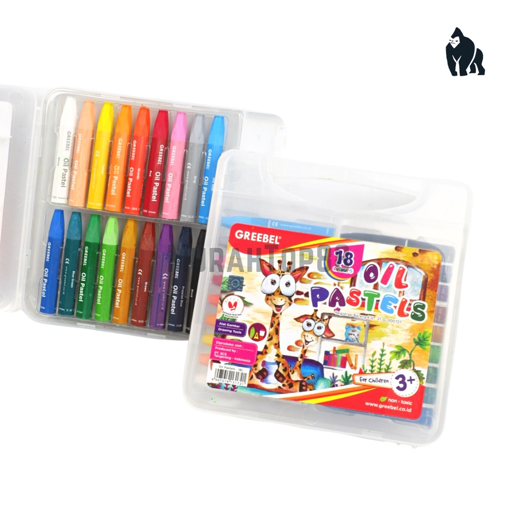 Jual Crayon Greebel 18 Warna Oil Pastel / Krayon Mewarnai Grebel 18 W ...