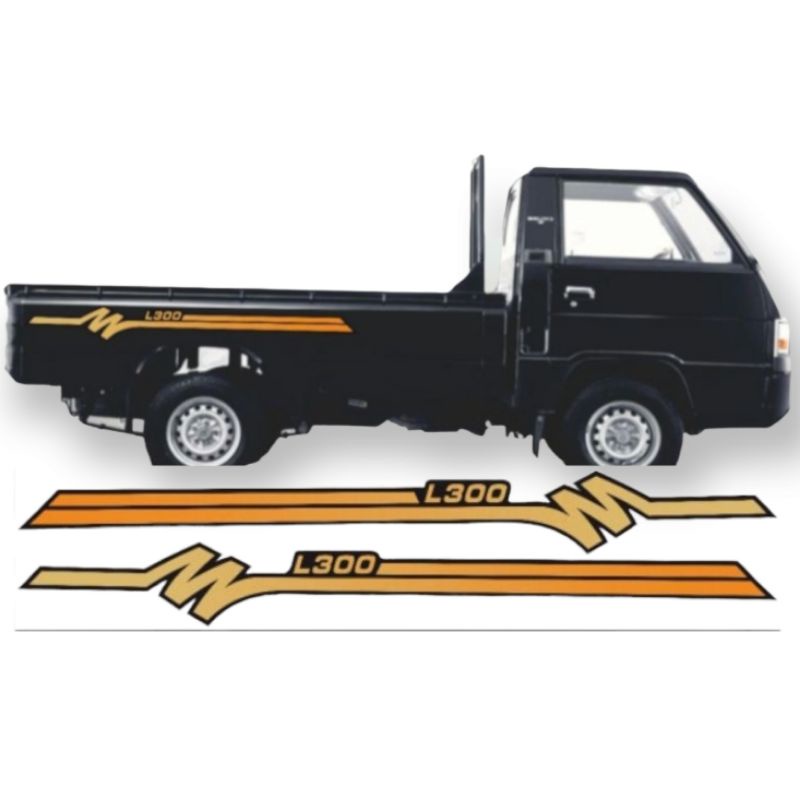 Jual Sticker striping mobil MITSUBISHI L 300 PICKUP power steering gold ...