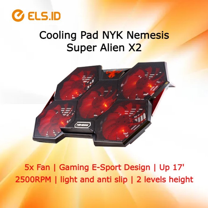 Jual NYK Nemesis Super Alien X2 Cooling Pad Notebook (5x Fan | Up to 17 ...
