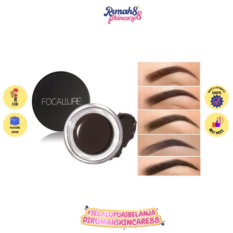 Jual FOCALLURE Waterproof Eyebrow Cream Gel With Brush Sikat Pensil ...