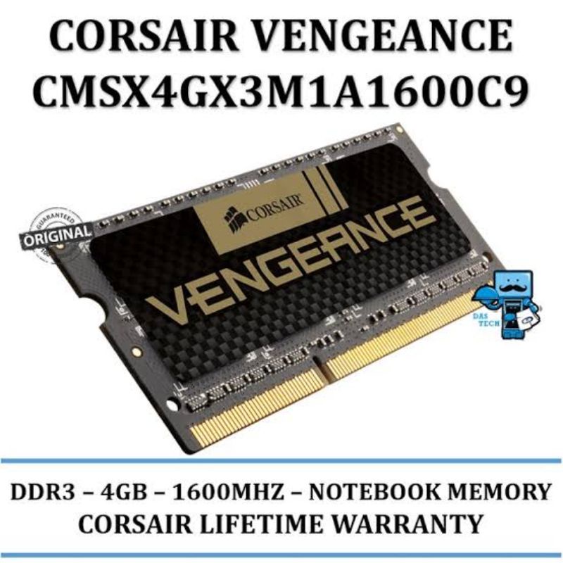 Jual Ram laptop Corsair vengeance 4gb ddr3 1600mhz | Shopee Indonesia