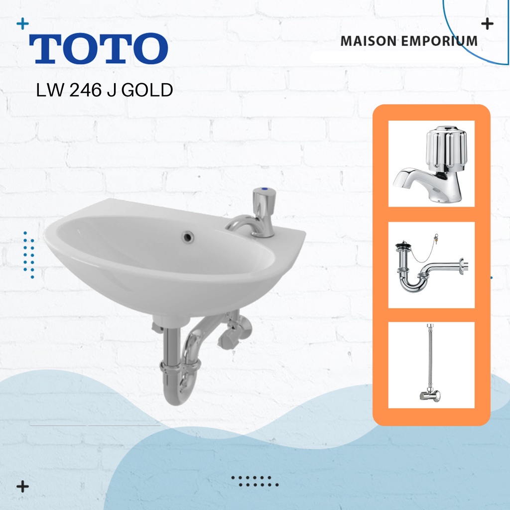 Jual PAKET WASTAFEL TOTO LW246J GOLD TINGGAL PASANG SET KOMPLIT ...