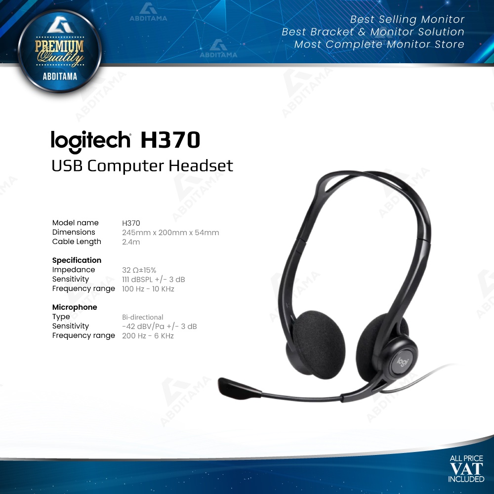 Jual Logitech H370 USB Computer Headset | Shopee Indonesia