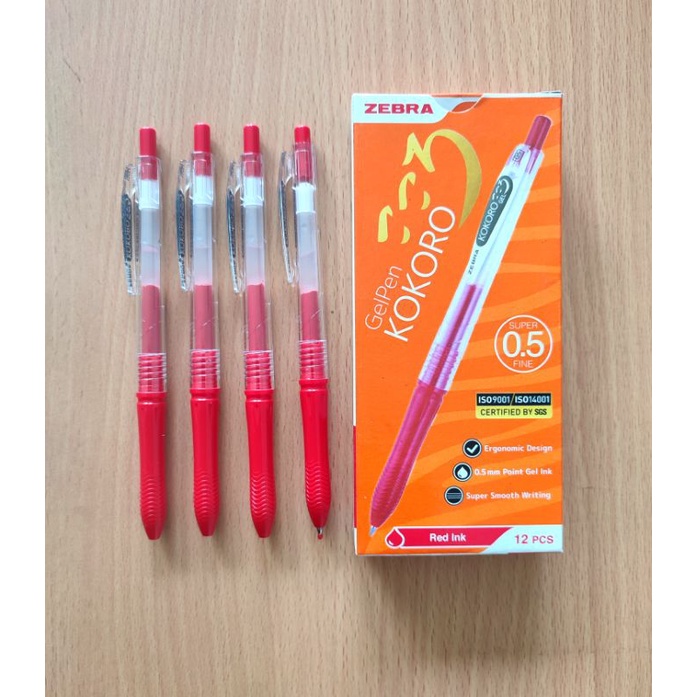 Jual Pulpen Gel Cetrek Zebra Kokoro Gel Pen Red 0,5 mm ( Satuan ...
