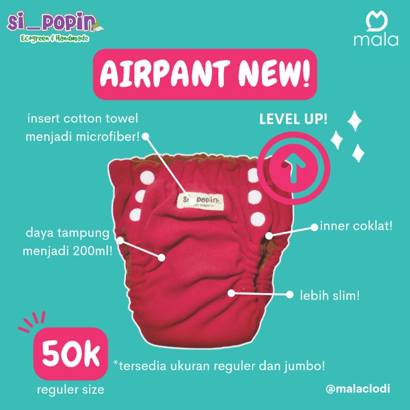 Jual SIPOPIN Airpants Reguler & Jumbo | Non PUL Ramah Lingkungan | Shopee Indonesia
