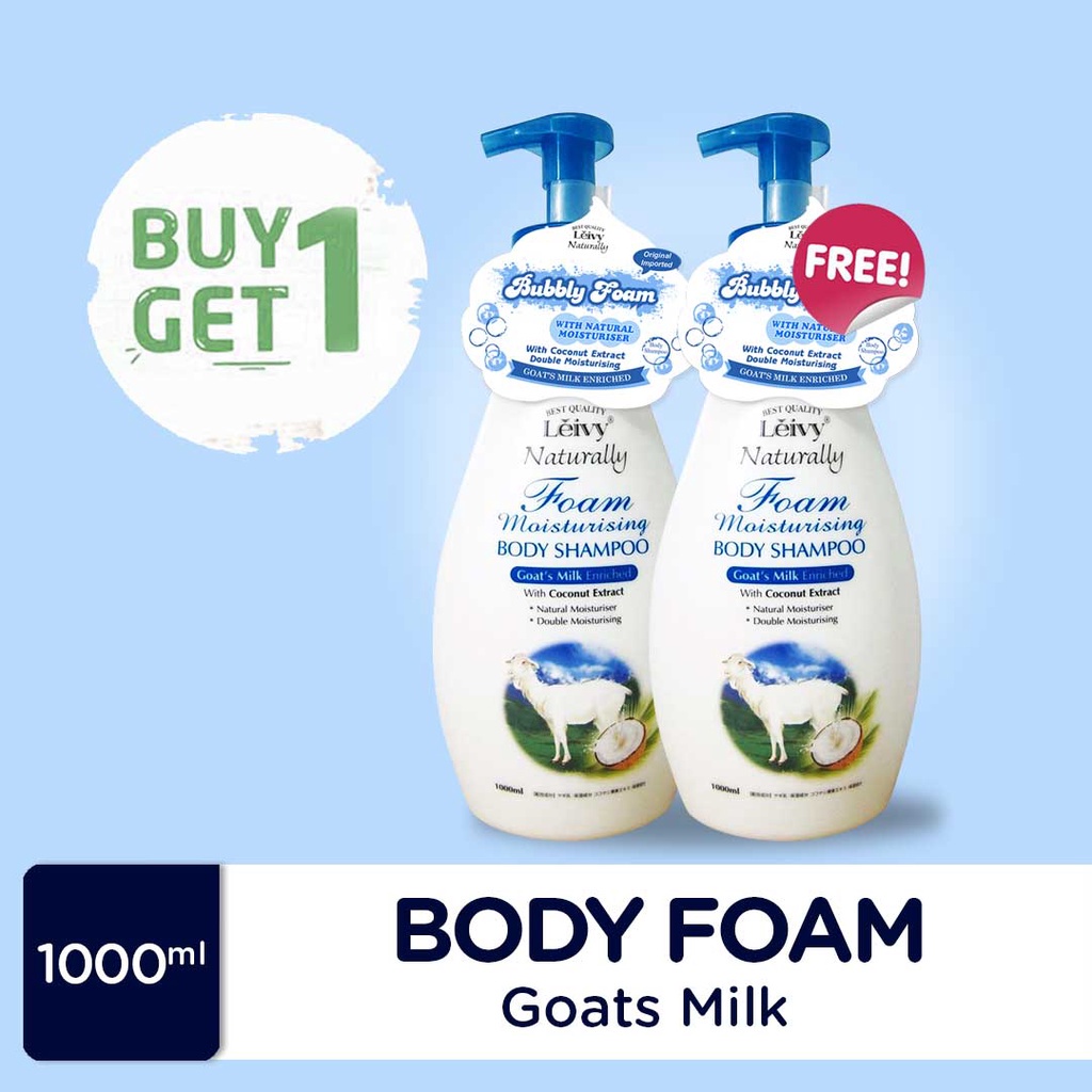 Jual BUY 1 GET 1 Leivy Body Foam Goats Milk All Varian 1000ml | Shopee ...