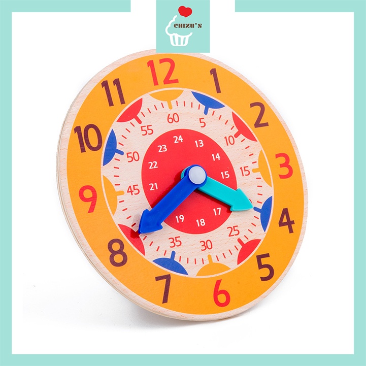 Jual Mainan Jam Kayu | Wooden Clock Time Teaching Aid | Mainan Edukatif ...