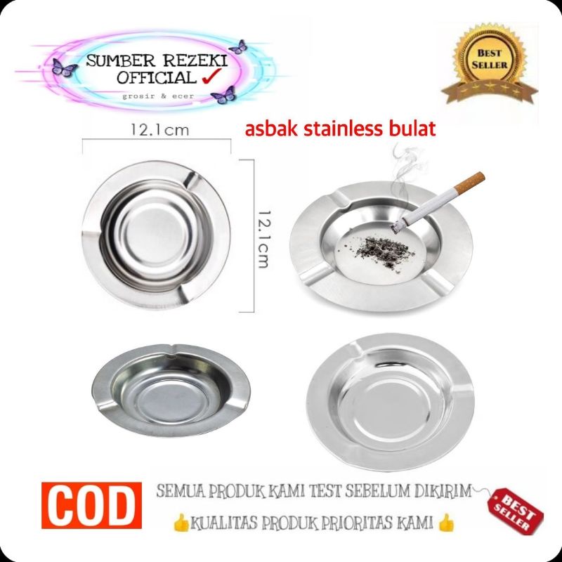 Jual SR - Asbak rokok stainless / asbak murah meriah bulat 12 cm ...